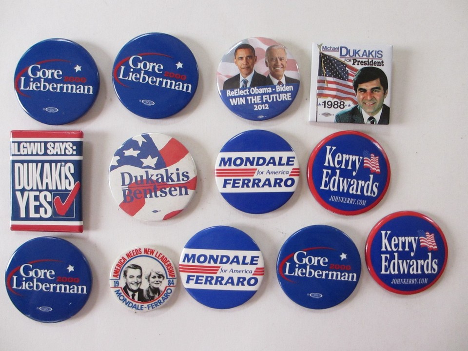 Huge Collection 80+ Democratic Presidential Buttons: Clinton/Gore/Obama ...