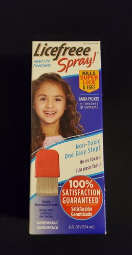 Licefreee Spray Homeopathic Head Lice Treatment w Nit Comb 6 fl oz. NON ...