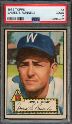 BB - 1952 Topps - #2 - James E. Runnels - PSA 2 - GOOD | eBay