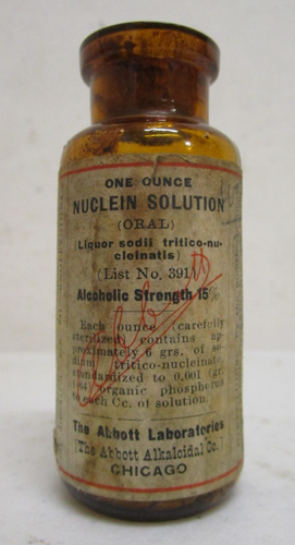 ANTIQUE ABBOTT NUCLEIN SOLUTION AMBER GLASS BOTTLE DRUG STORE | eBay