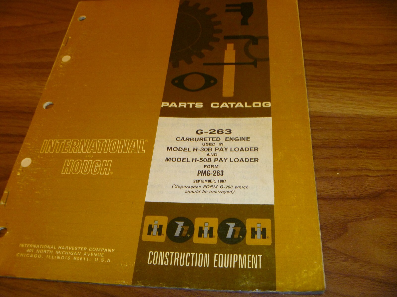 International Hough G-263 Carbureted Engine used in H-30B H-50B Parts ...
