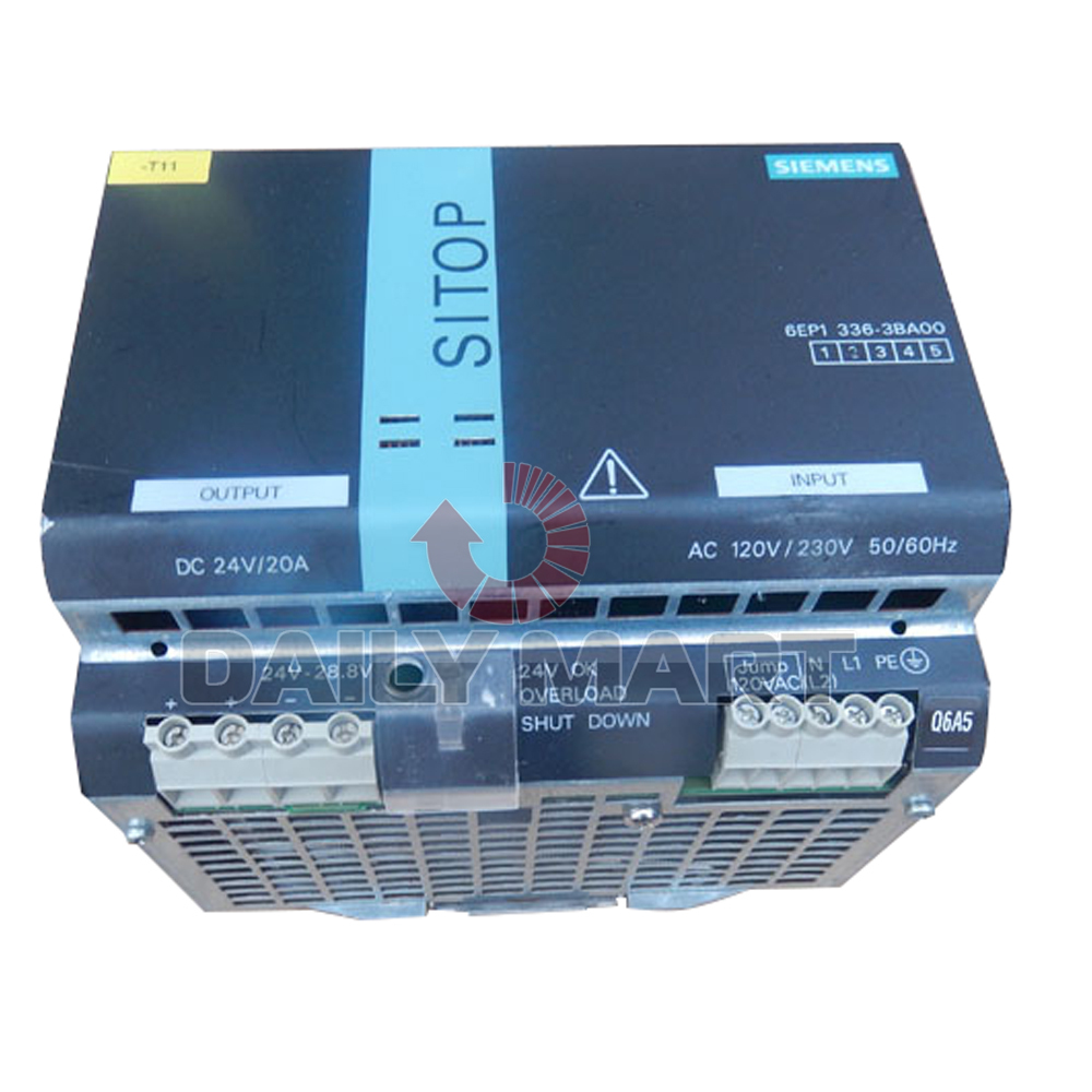 Siemens SITOP 6EP1336-3BA00 24VDC 20A 480W 1-Phase Modular DIN Rail ...