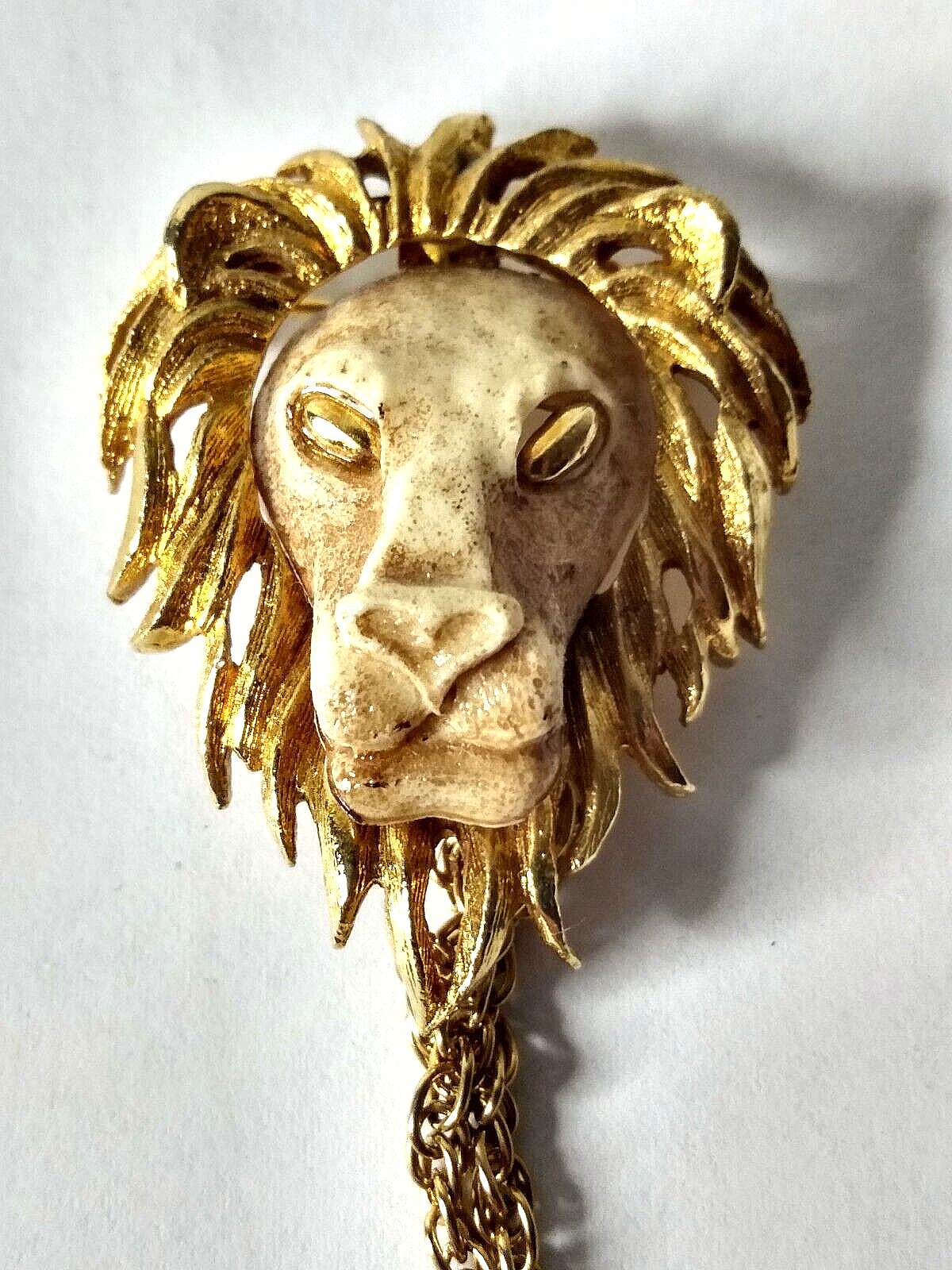 Vintage Signed Luca Razza Leo Double Lions Head Brooc… - Gem