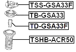 TSS-GSA33F Febest FRONT SHOCK ABSORBER MOUNTING 48609-58020, 48609 ...