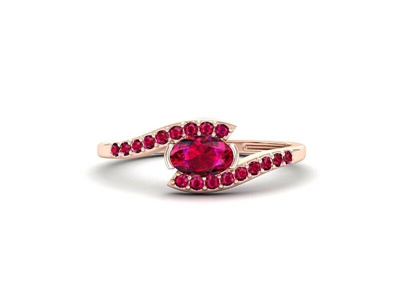 Natural Ruby Gemstone Vintage Women Promise Ring Solid 10k Gold Ring ...