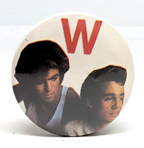 Vintage Wham GEORGE MICHAEL Andrew Ridgeley 1980's Pop Band Badge Pin ...