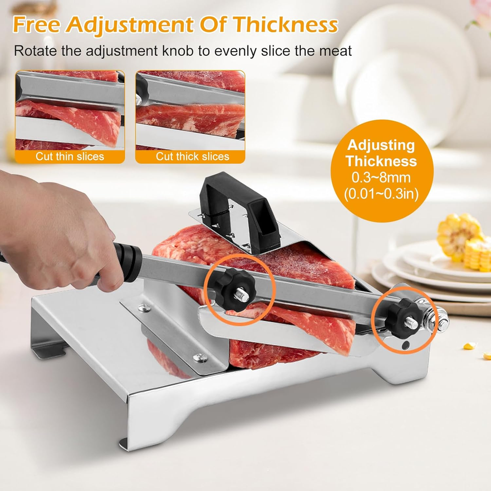 Manual Frozen Meat Slicer, Labor Saving Stainless Steel Beef Slicer ...