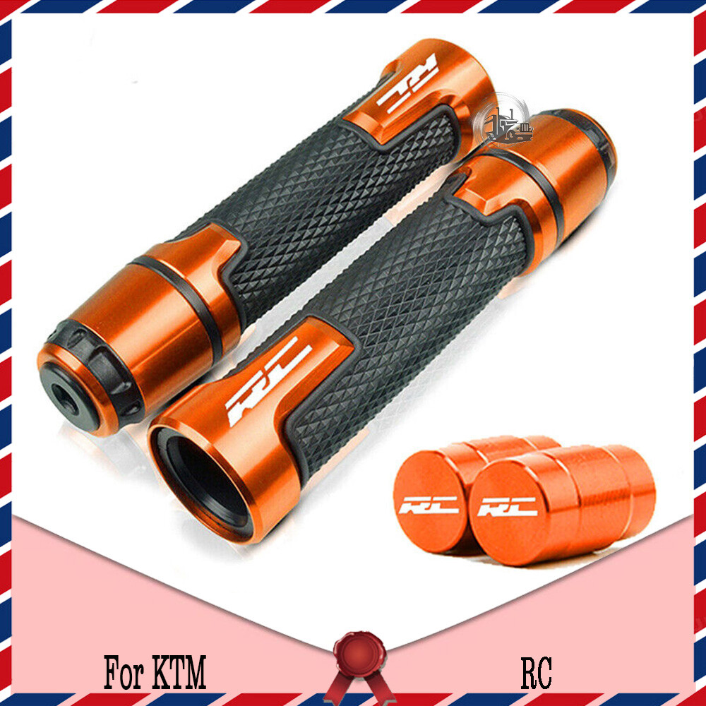 For KTM RC 125 200 390 RC8 CNC 7/8'' 22mm Handlebar Handles Grip +Tire ...