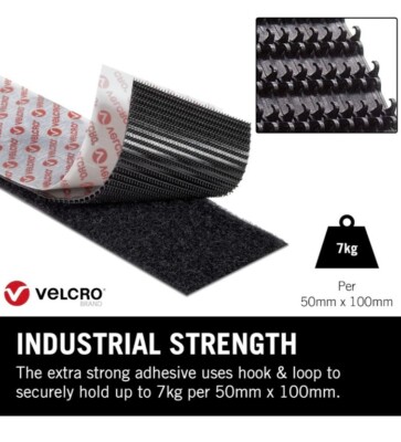 VELCRO Brand Heavy Duty Stick on Tape Cut-To-Length Industrial Extra ...