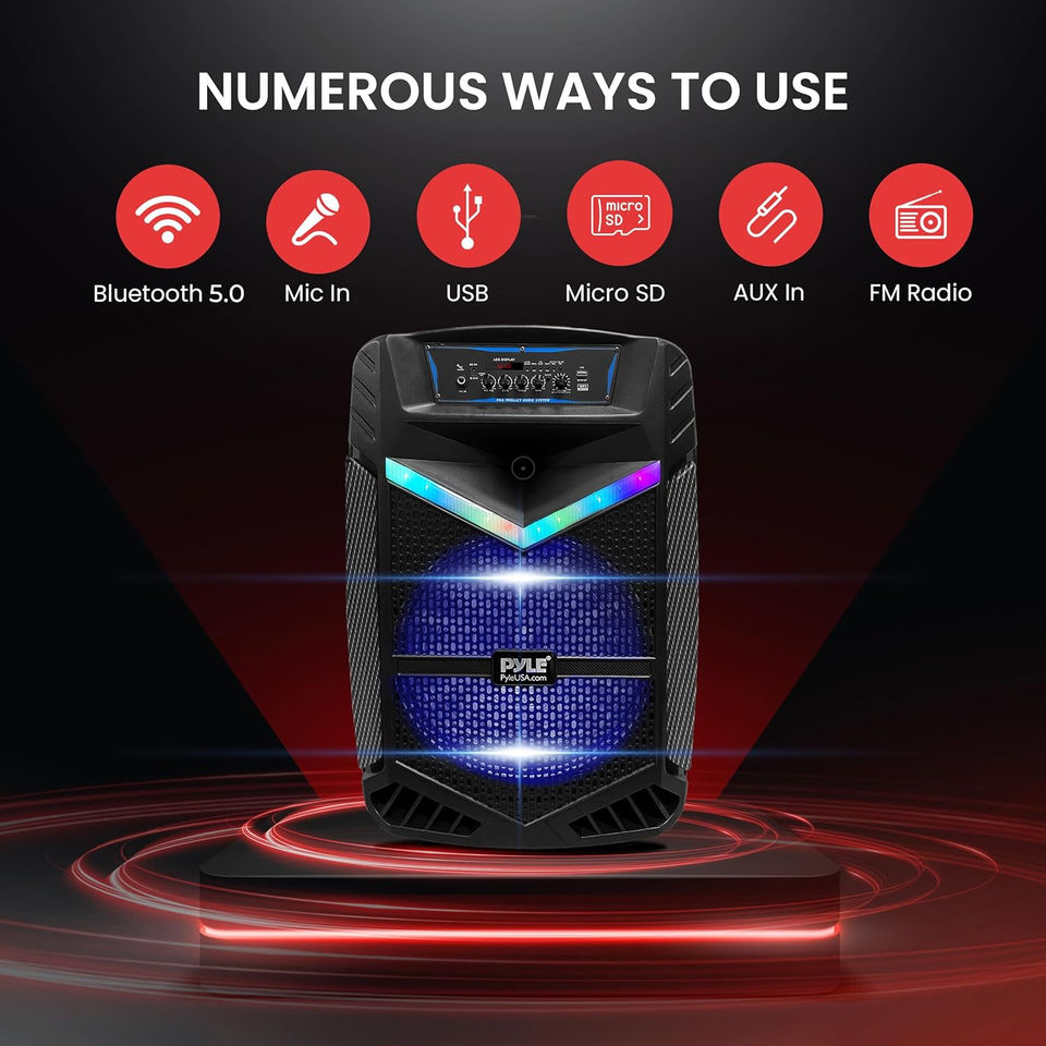 Portable Bluetooth PA Speaker System - 1200W Rechargeable Outdoor ...