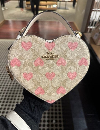Nwt coach Heart Crossbody In Signature Canvas With Heart Print 2024 ...