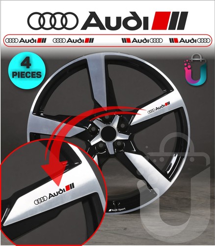 Audi Wheel rims alloy s-line sticker decal logo 4p fits A6 A7 A8 A3 A4 ...