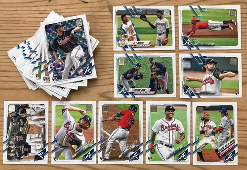 2021 TOPPS ATLANTA BRAVES 35 CARD TEAM SET SERIES 1 & 2 & UPDATE PLUS ...