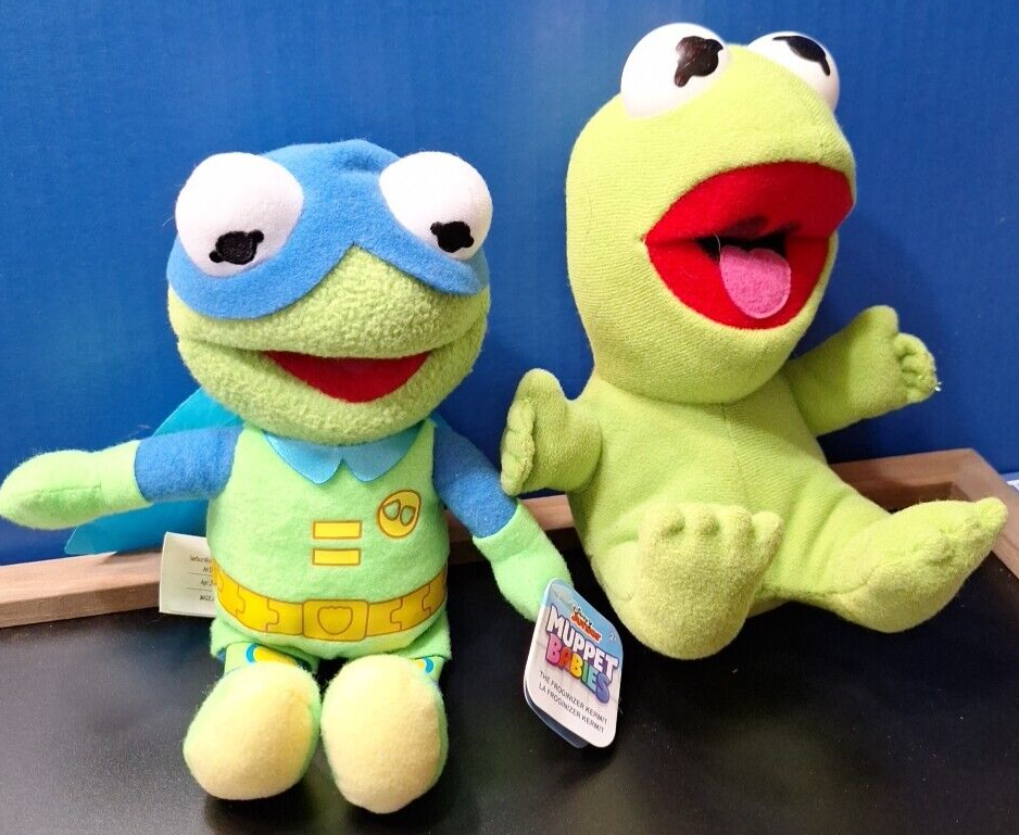 VTG 1987 6" Kermit Frog The Muppets & Super Hero Kermit Stuffed Animal ...