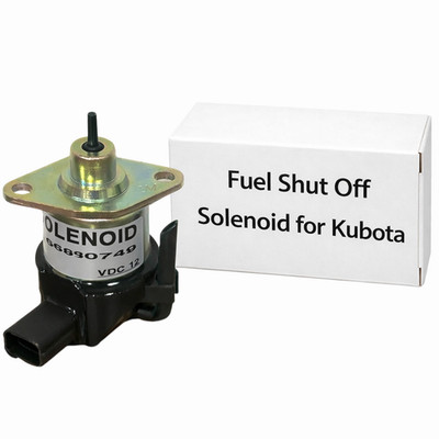 12V Kubota Fuel Shut Off Solenoid V3300 V3600 V3800 Engines 1C010-60017 ...