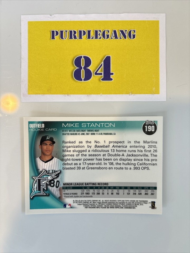 Mike Giancarlo Stanton 2010 Topps Chrome Baseball Rookie Card # 190 | eBay