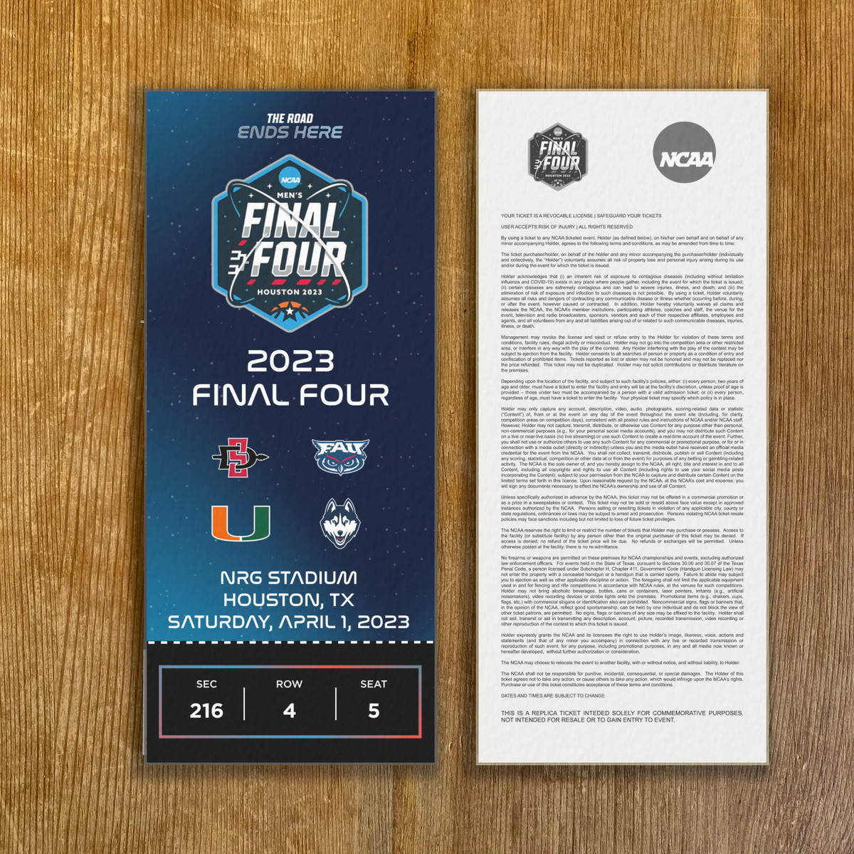Ncaa Ticket Look Like