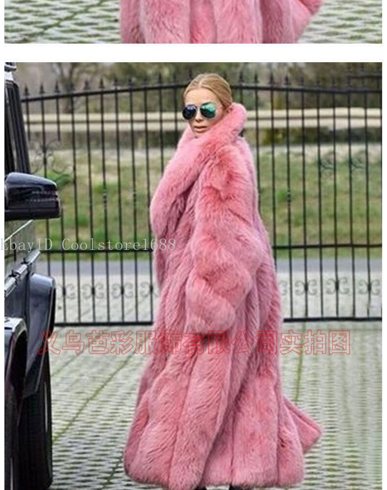 New Artificial Fur Coat Pink Fur Coat Women's Long Imitation Rabbit Fur ...