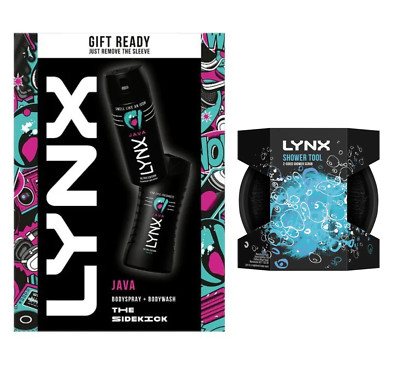 Lynx Java 3pc Gift Set 150ml Deodorant 225ml Body Wash & Manwasher ...