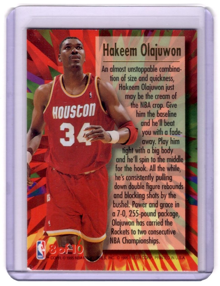1995-96 Fleer Ultra Ultra Power Hakeem Olajuwon #8 Insert Houston ...