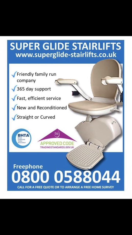 Fully Fitted Slimline Acorn Stairlift with 18 Month Warranty Stair Lift ...
