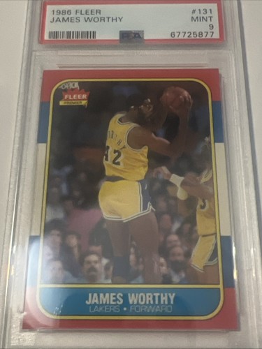 1986 Fleer Basketball James Worthy #131 RC Rookie Card **PSA 9 - MINT ...