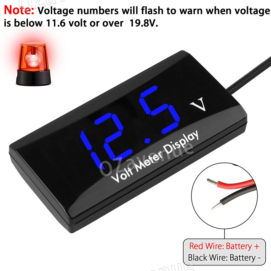 12V DC LED Digital Monitor Volt Meter Display Battery Gauge Voltage ...