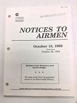 Notices To Airmen Magazine New Design Layout October 15, 1992 022217R ...