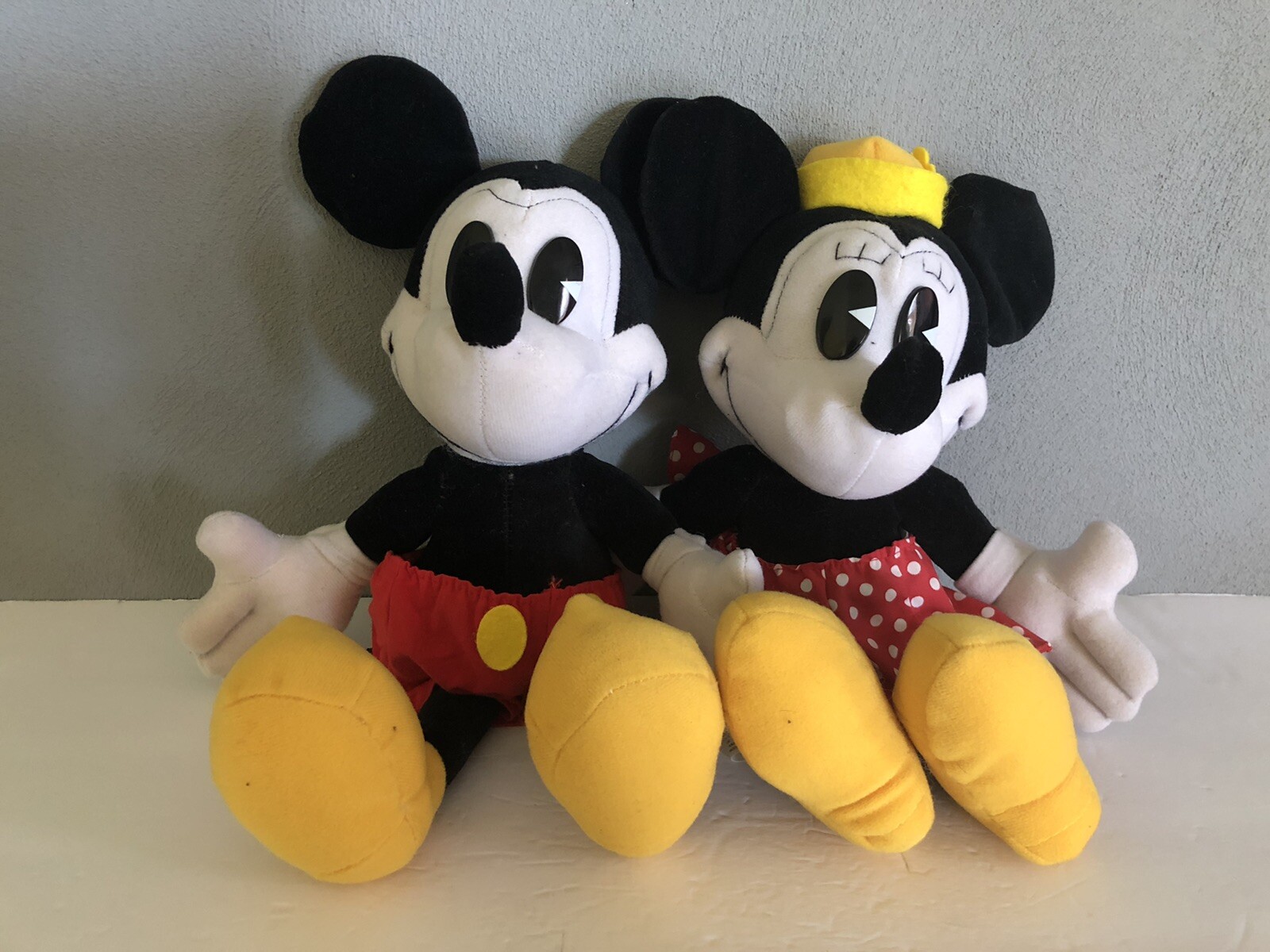 Vintage Mickey Minnie Mouse Plush Set Lot Disneyland Walt Disney World ...