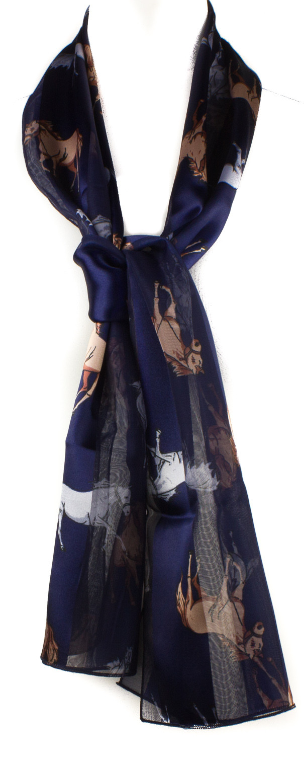 Horse Print Scarf Women's Wrap Lightweight Equestrian Scarves For Ascot ...
