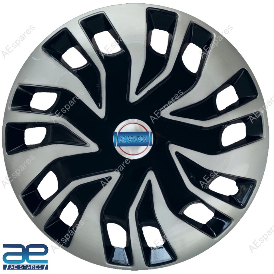 4 Pcs New Wheel Hub Caps Cover Plastic Silver Black 14" For Cars ...