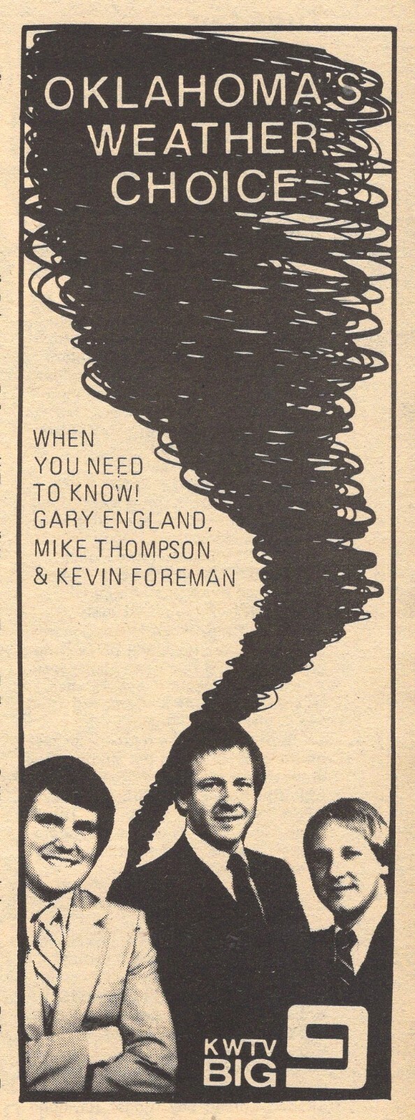 1981 KWTV OKLAHOMA TV NEWS AD KEVIN FOREMAN MIKE THOMPSON GARY ENGLAND ...