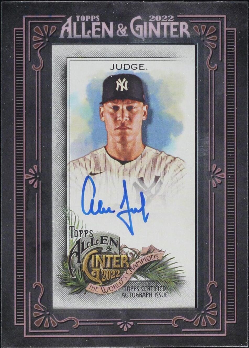 2022 Topps Allen & Ginter - Framed Mini Autographs Aaron Judge #MA-AJ ...