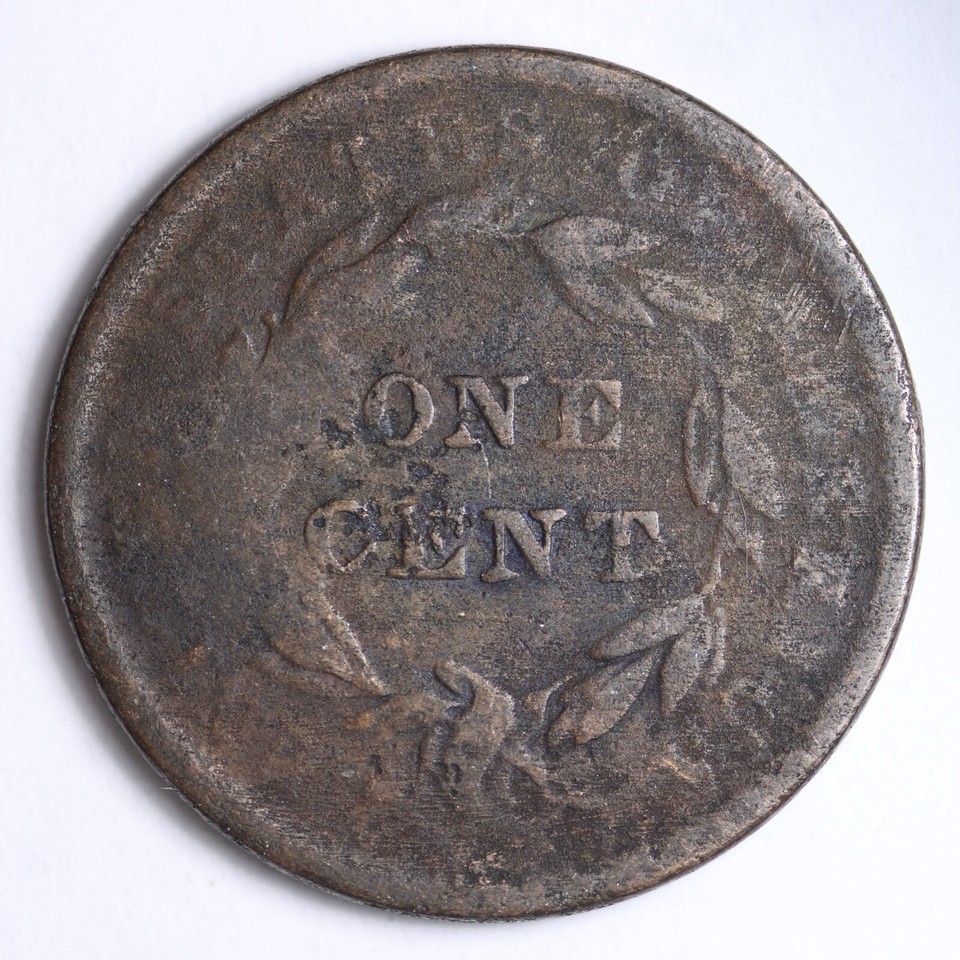 1838 LARGE CENT IP COUNTERSTAMP CORONET HEAD OLD RARE COIN B526 RCJ | eBay