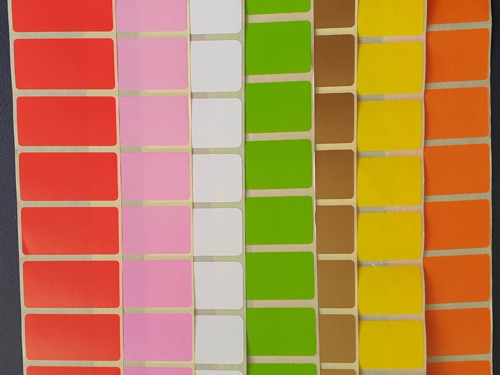Coloured Labels | 50 x 25mm 2 x 1" | 7 Colors | Self adhesive sticky ...