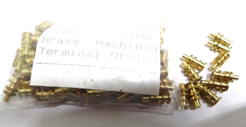 pack of 100 machined brass turret terminals 9mm tall 2mm pcb hole | eBay UK