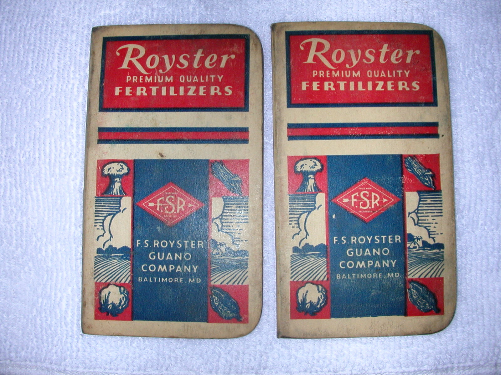 2 Vintage Royster Guano Baltimore Md. Premium Fertilizers Pocket Note ...