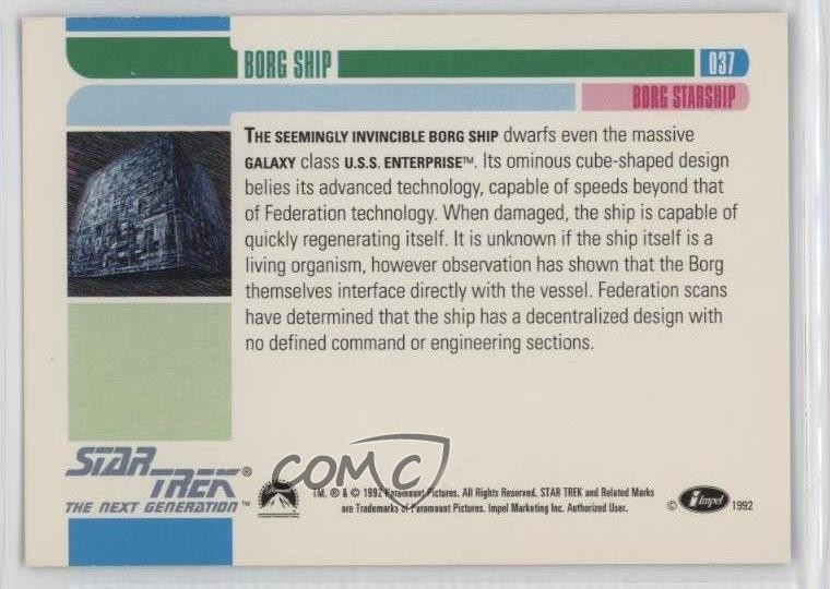 1992 Impel Star Trek The Next Generation Borg Ship #037 2k3 | eBay UK