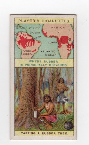 Products of the world with map 1908 #10 Tapping a rubber tree in Panama ...