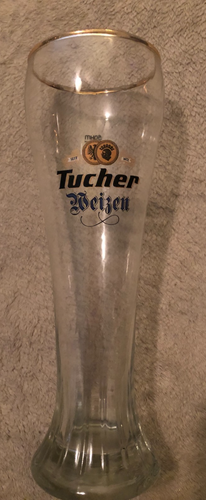 Tucher Weizen 10" Tall 0.5l Pilsner German Bier Glass Germany Twisted ...