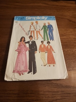 7737 Simplicity 11-1/2" DOLL CLOTHES Barbie Dusty Skye Ken GI Joe ...