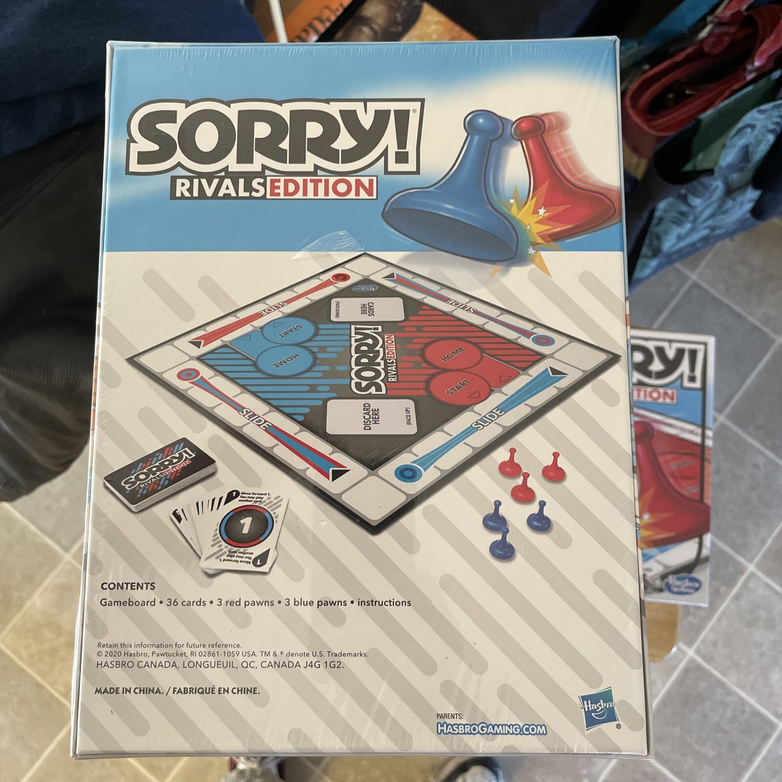 Sorry Rivals Edition 2 Player Board Game Hasbro Factory for sale online ...