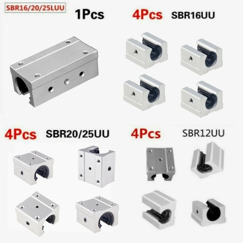 4Pcs SBR10UU-25UU Linear Motion Ball Bearing Slide Block for SBR10-25 ...