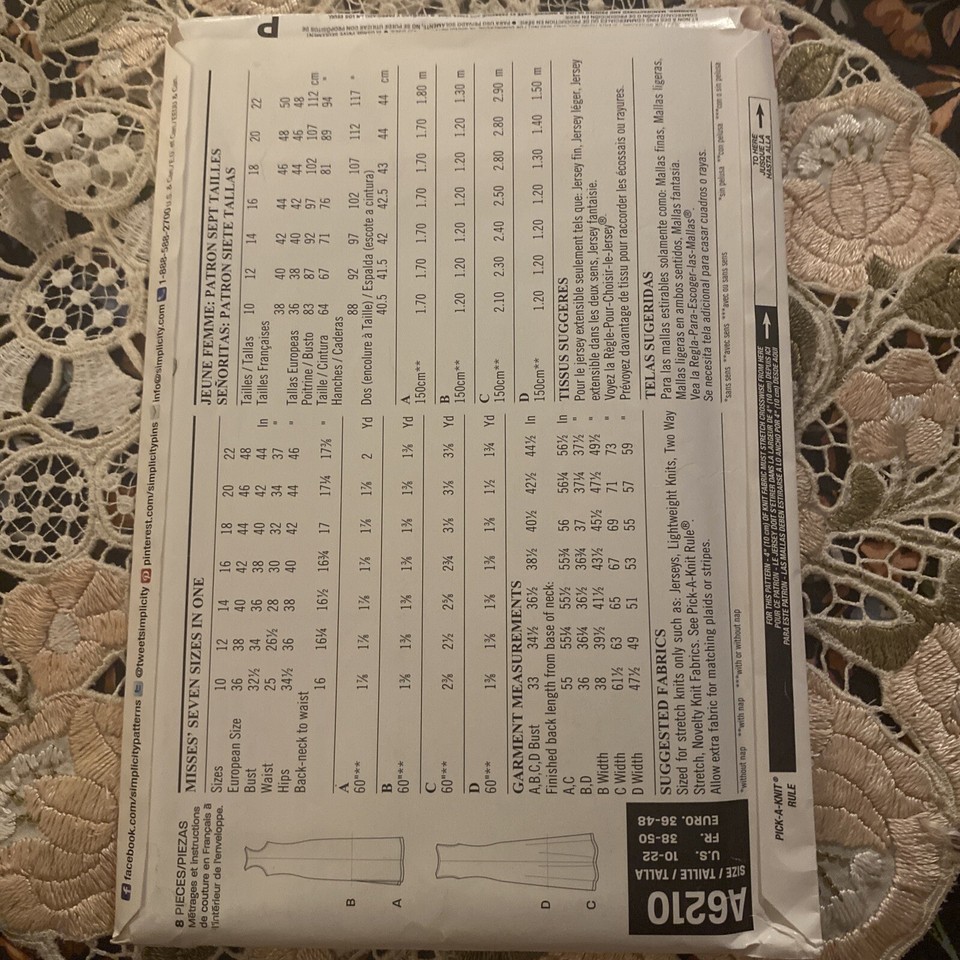 New Look Sewing Pattern 6210 Sz 10-22 Misses' Sleeveless Knit Dress ...