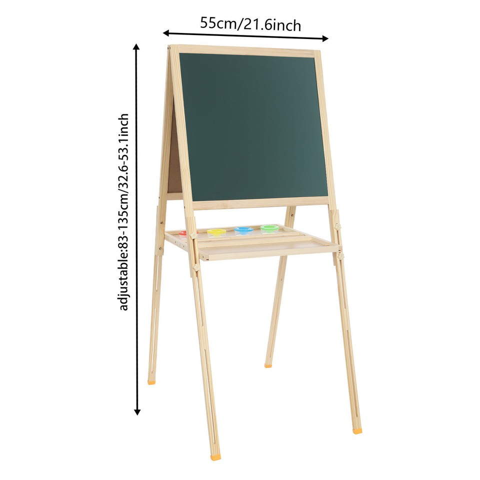 Wood Color Floor Standing Art Easel Easel for Kids Adjustable Standing ...