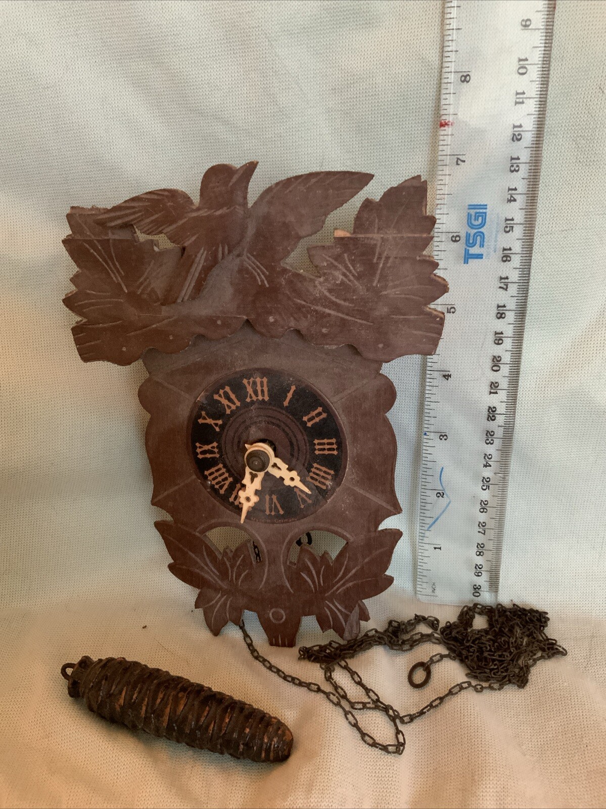 Old Small 1 Day Clock. 1 Weight Needs Fixing. | eBay