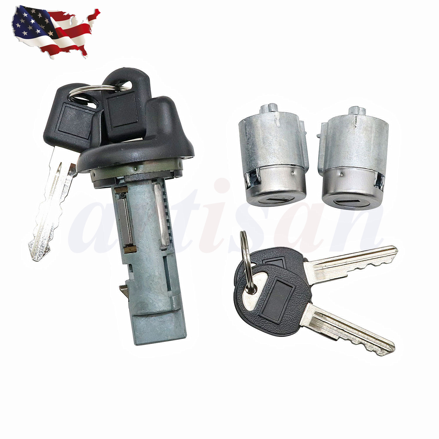 For Ignition Key Switch Cylinder & Door Lock Set 2 Keys Chevy GMC ...