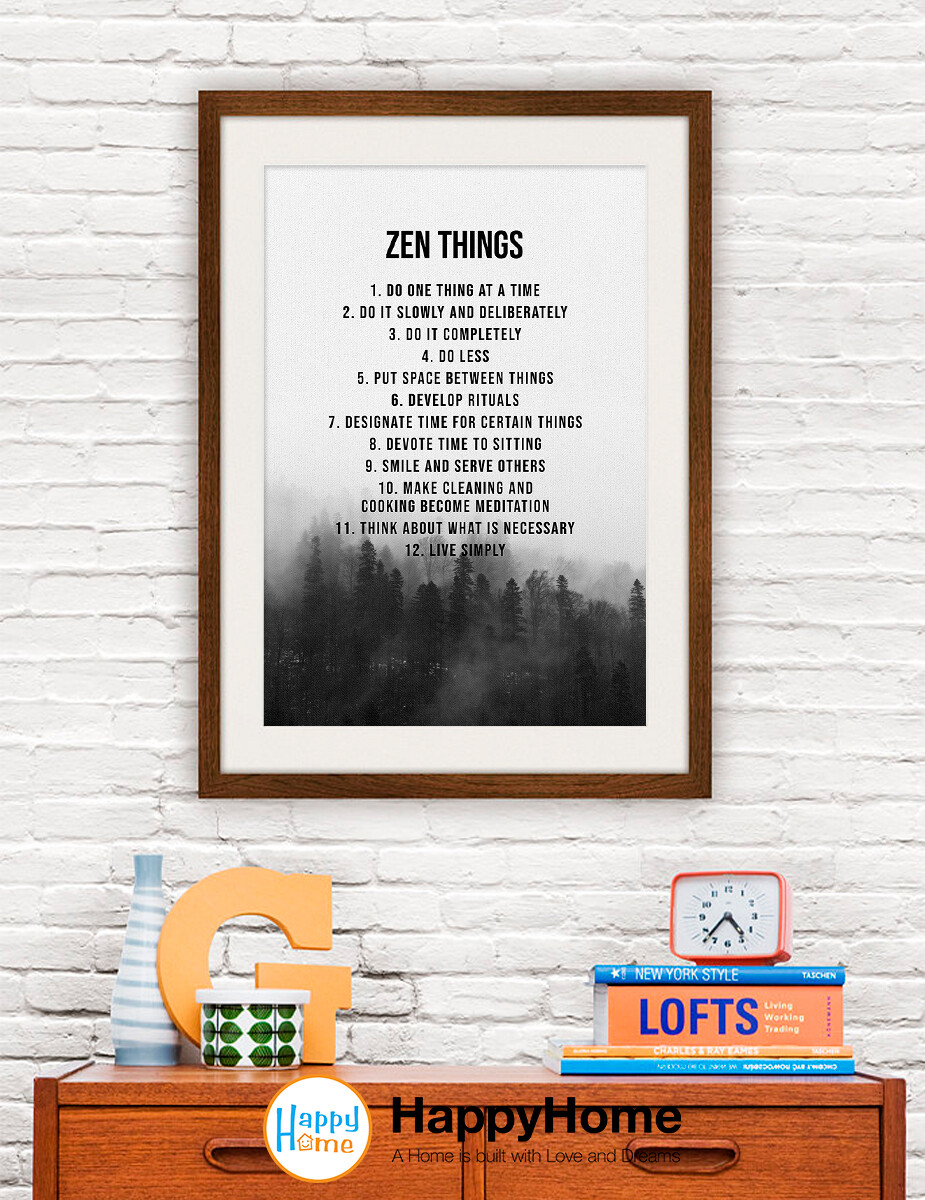 Meditation Zen Things Wall Art Motivational Inspirational Quotes Office ...
