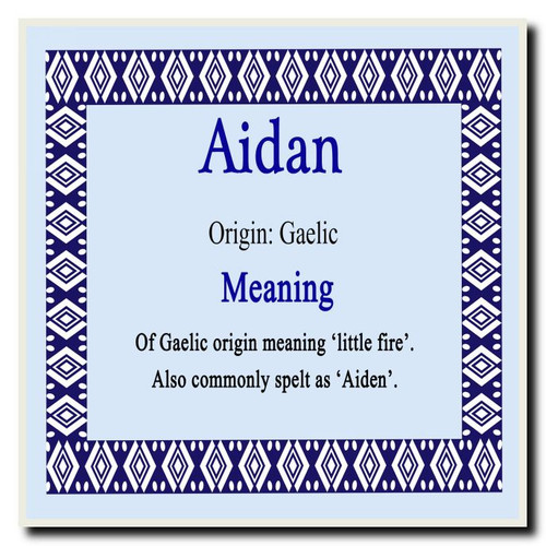 Aidan Personalised Name Meaning Coaster | eBay