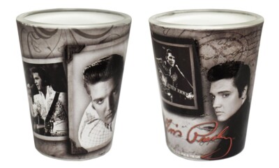 (1) Elvis Presley Shot Glass "The King" Clear Glass *New* From Memphis ...